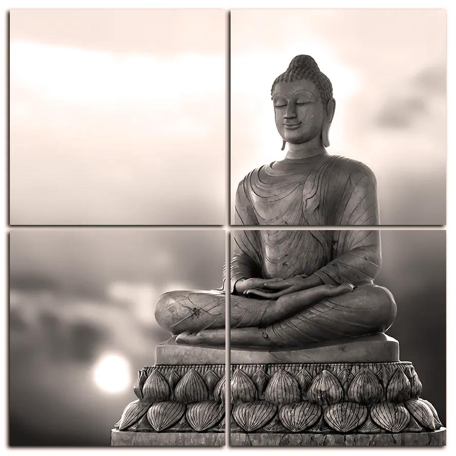 Obraz na plátně - Buddha a západ slunce - čtverec 359FD (100x100 cm)