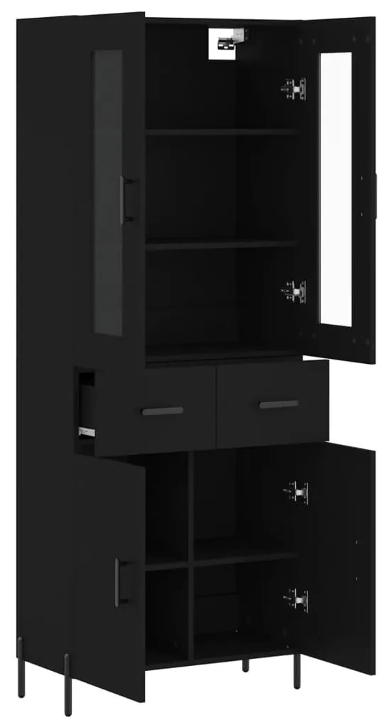 Skříň highboard černá 69,5 x 34 x 180 cm kompozitní dřevo - Default Title