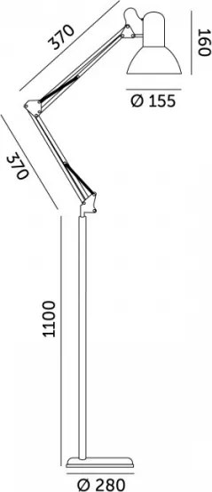 Flexibilní stojací lampa AURIQ 1xE27/60W/230V 184 cm černá