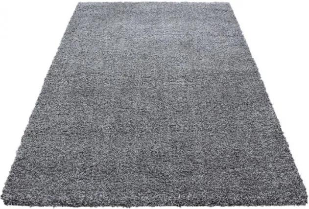 Vopi | Kusový koberec Ancona shaggy 9000 lightgrey - kulatý 200 cm průměr