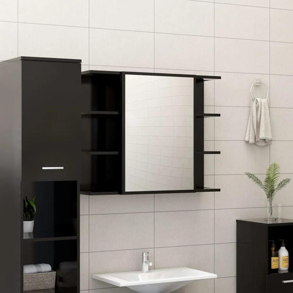 Petromila Koupelnová skříňka se zrcadlem černá 80x20,5x64 cm