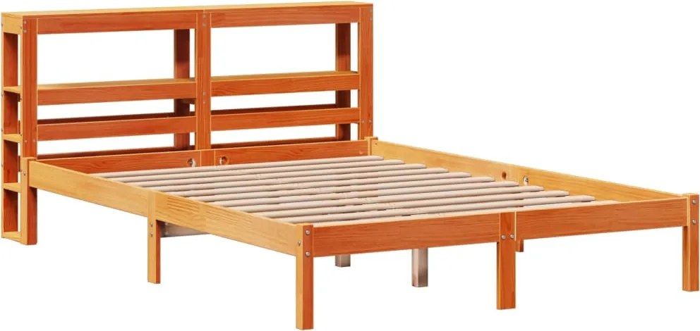 Rám postele s čelem voskově hnědý 135 x 190 cm masivní borovice 3305735