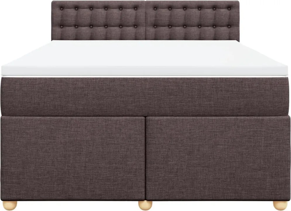 Box spring postel s matrací tmavě hnědá 160x200 cm textil 3286748