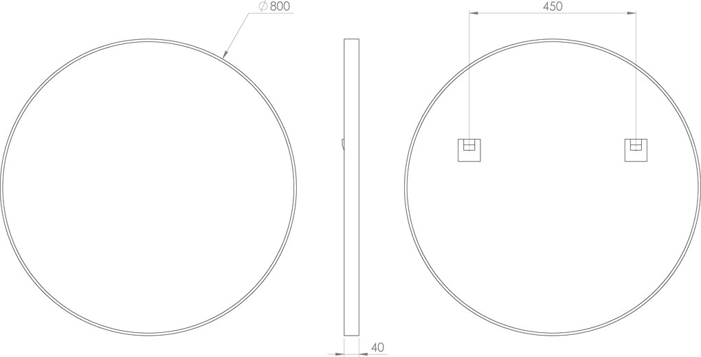 Sapho Sapho, NOTION kulaté zrcadlo v rámu, ø 80cm, zlatá matná, NT800G