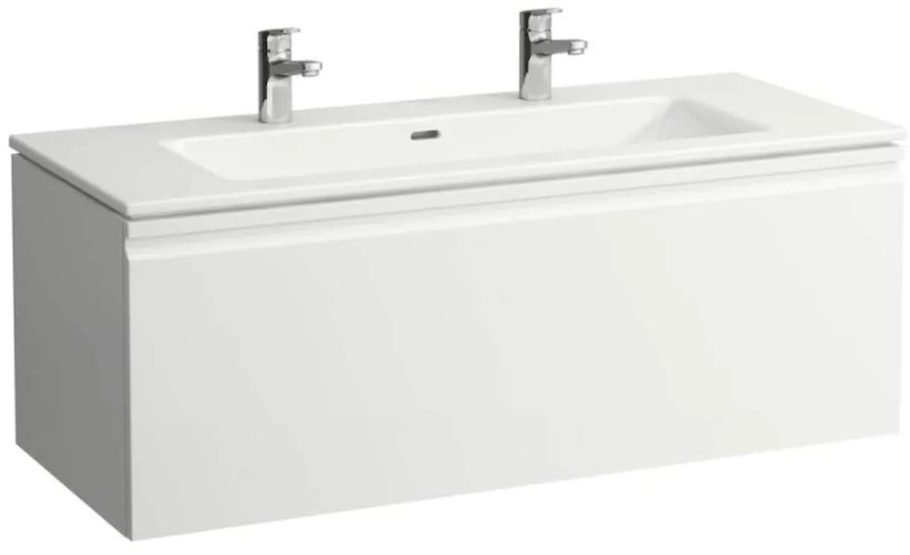 Laufen Pro S - Skříňka s dvojumyvadlem, 120x53x50 cm, 1 zásuvka, lesklá bílá H8609674751071