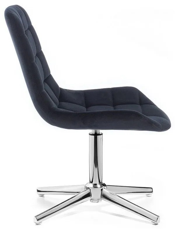 LuxuryForm DESIGN Otočná židle PARIS VELUR na stříbrném kříži - černá