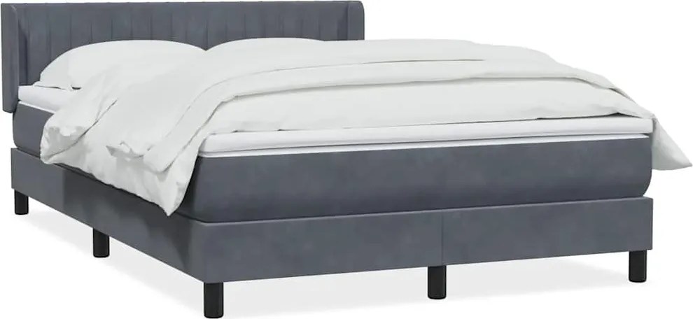 Box spring postel s matrací tmavě šedá 160x210 cm samet 3318286