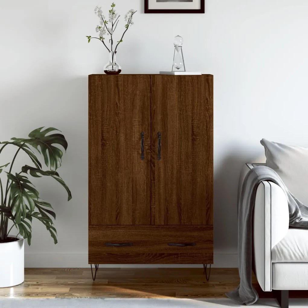 Skříň highboard hnědý dub 69,5 x 31 x 115 cm kompozitní dřevo