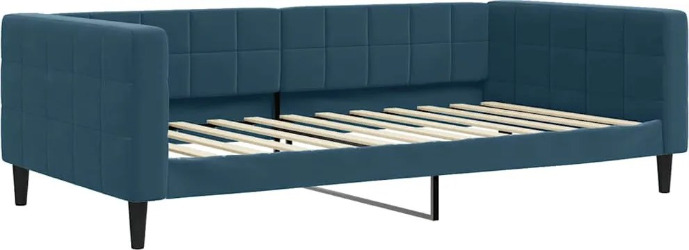 Válenda s přistýlkou a zásuvkami modrá 100 x 200 cm samet 3196745