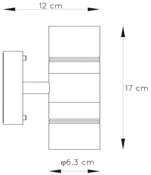 Lucide 14867/11/30 - LED Venkovní nástěnné svítidlo ARNE-LED 2xGU10/5W/230V IP44