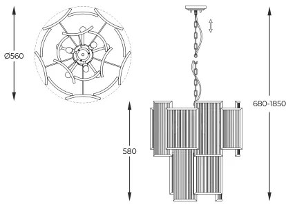 Zuma Line P0528-08A-F4AC - Lustr na řetězu SERGIO 8xE14/60W/230V chrom