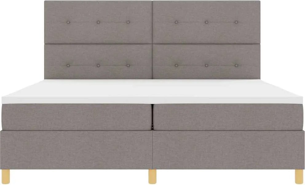 Postel s boxspringem s čelo Taupe 200 x 200 cm textil 3339648