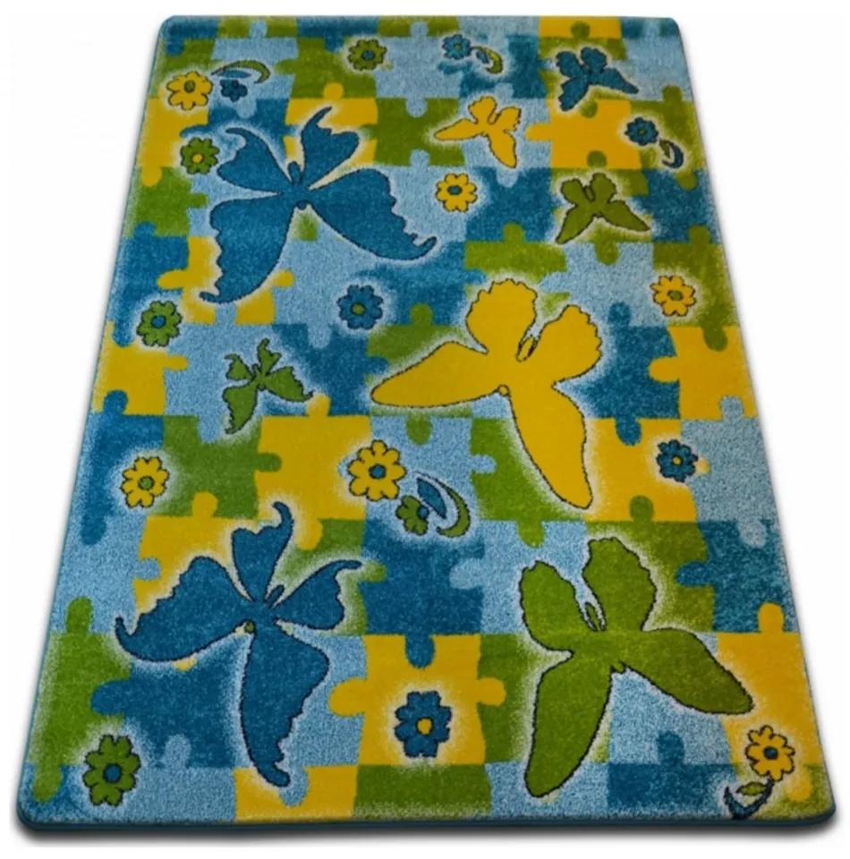 Dětský kusový koberec Motýlci modrý, Velikosti 160x220cm