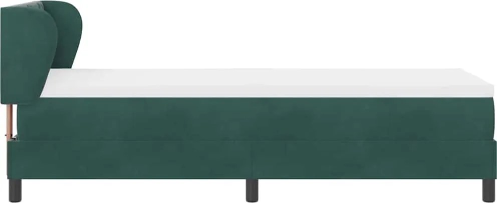 Postel s boxspringem s čelo Tmavě zelená 80 x 200 cm samet 3340415