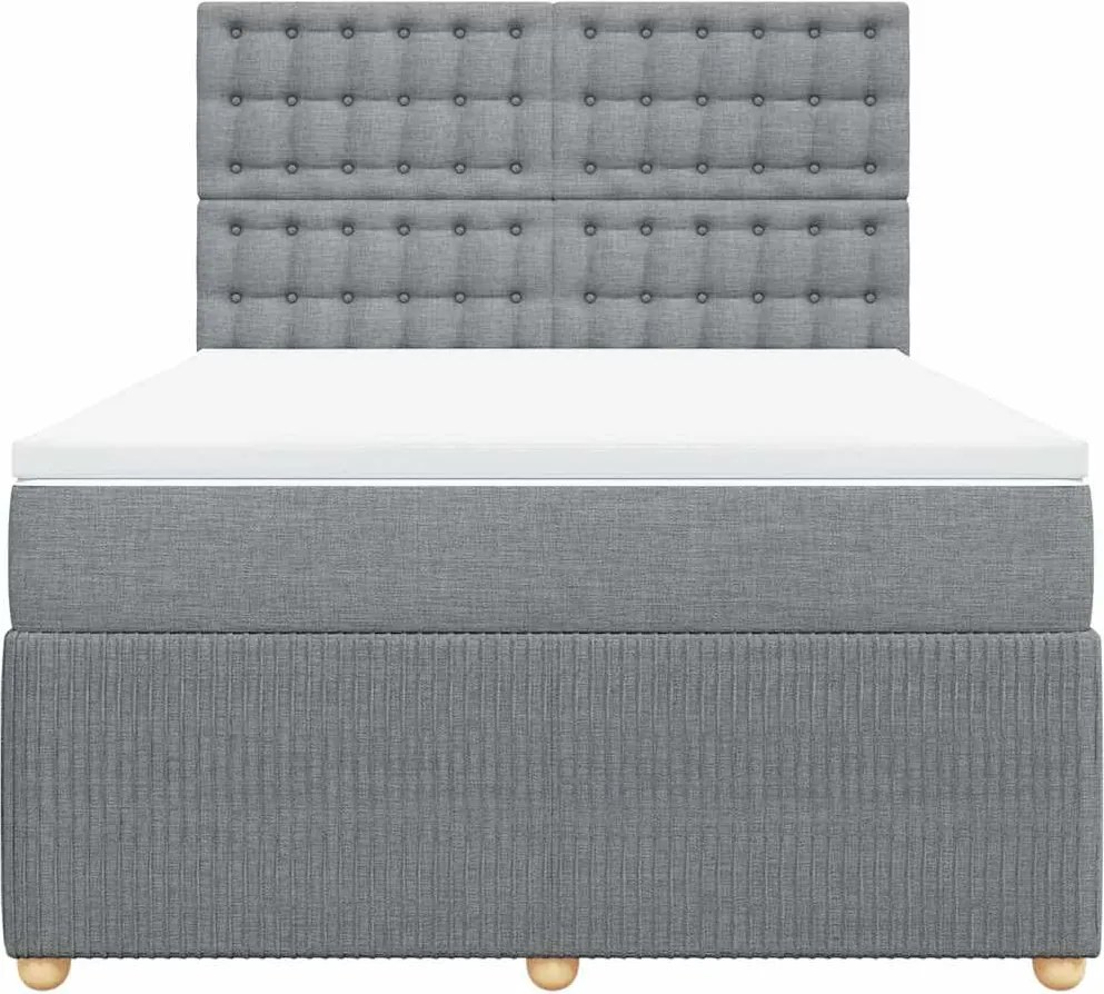 Box spring postel s matrací světle šedá 160 x 200 cm textil 3292121