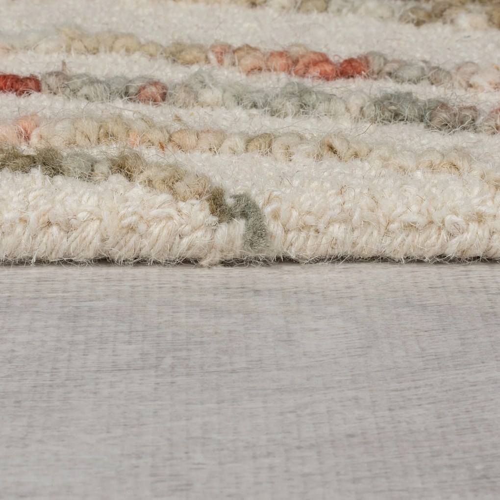 Flair Rugs, Kusový koberec Memphis Abstract Swirl Natural/Orange, 80x150, béžová, ložnice