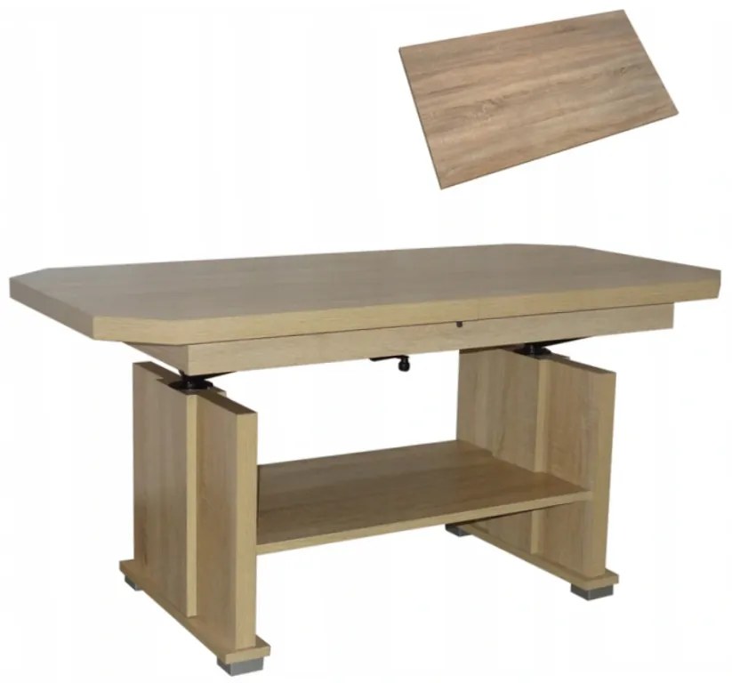 Moderní konferenční stolek Sham - hranaté rohy - Bříza