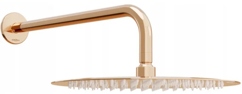 Mexen Slim dešťová hlavice 25 cm se sprchovým ramenem 40cm, růžová zlatá, 79225211-60