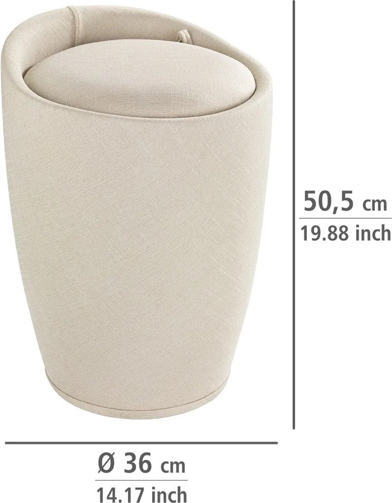 Taburet CANDY BEIGE - koš na prádlo, 2 v 1 , WENKO