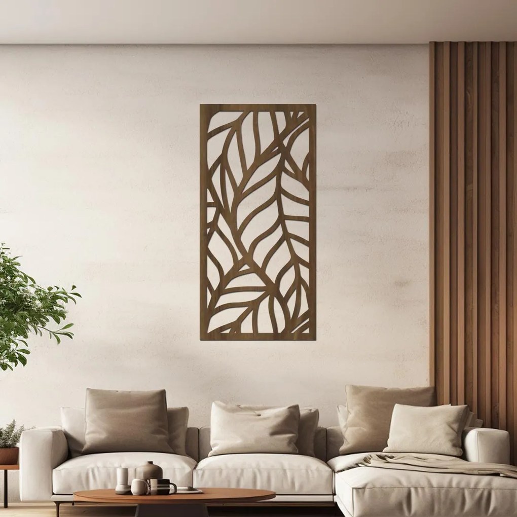 dřevo života Dekorační panel LEAF Zvolte rozměr (cm): 50x95, Zvolte barvu dekoru: Černá