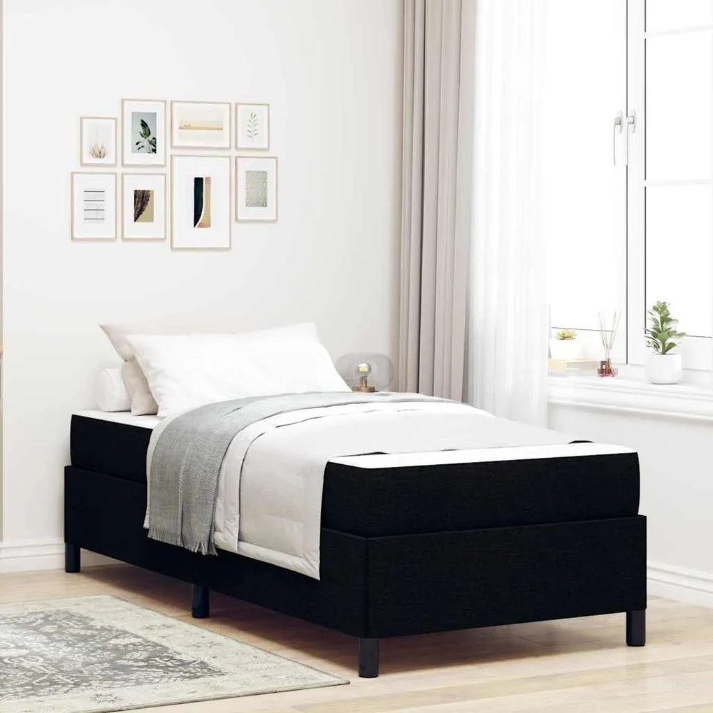 Postel s boxspringem Černá 90 x 200 cm textil 3398831