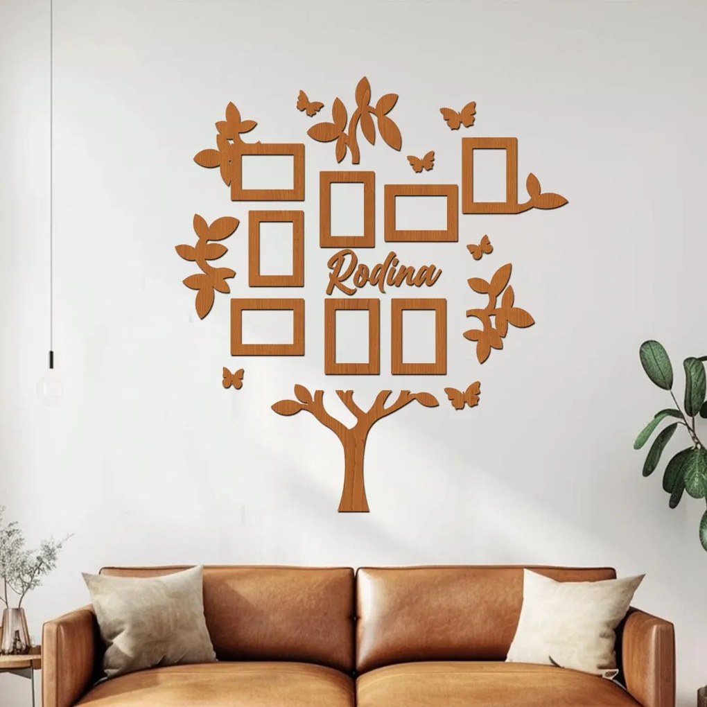 dřevo života Dřevěný fotorámeček na zeď FAMILY TREE Zvolte barvu dekoru: Třešeň, Velikost fotorámečků: 109x117