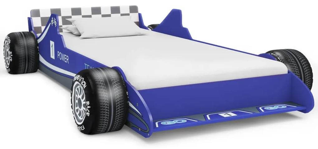 245661 vidaXL Dětská postel ve tvaru závodního auta 90 x 200 cm modrá