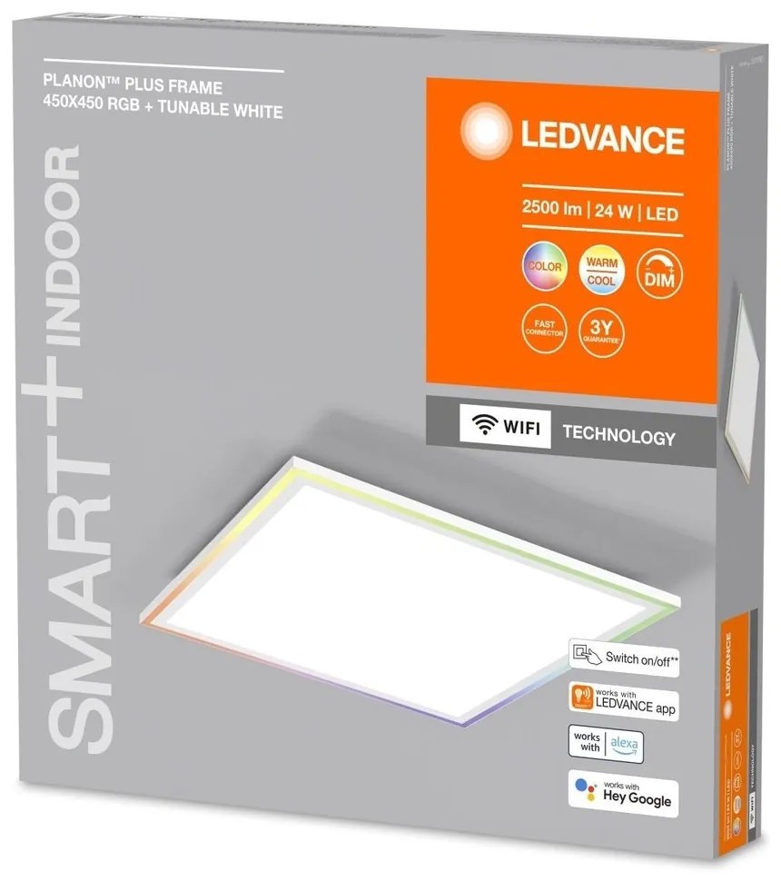 Chytrý LED panel 450 x 450 PLANON PLUS, RGB + laditelná bílá