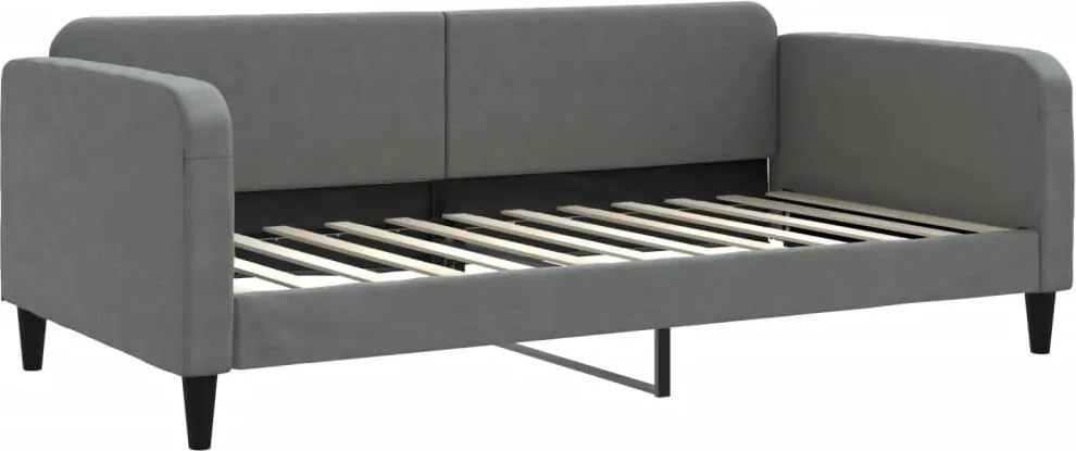 Válenda s přistýlkou a matracemi tmavě šedá 100 x 200 cm textil 3196840