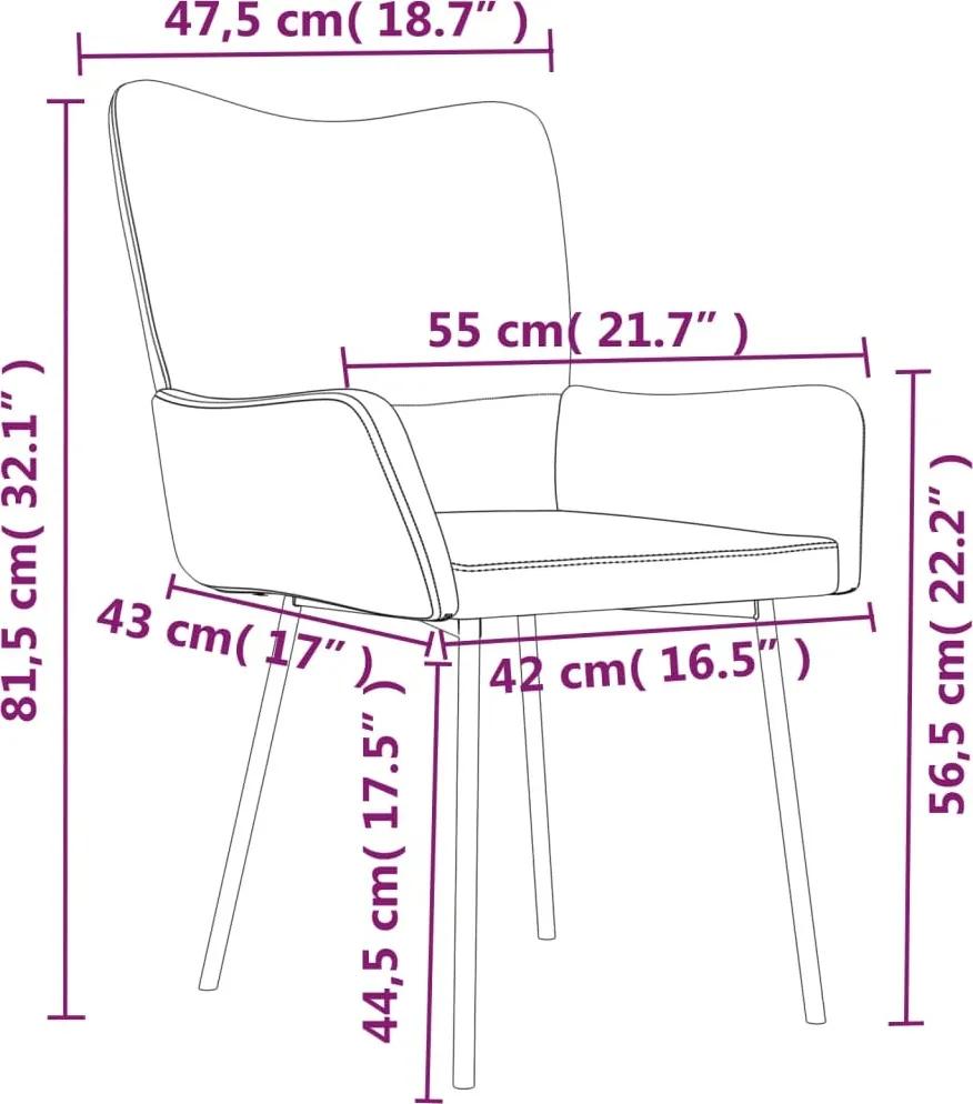 vidaXL Jídelní židle 2 ks samet [344802] Barva: krémová