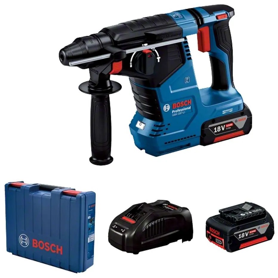 Bosch Nářadí - 18V AKU vrtací kladivo, 2x aku 5,0 Ah, nabíječka 0611923021