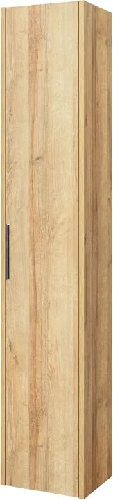 Mereo Mereo, Vigo, koupelnová skříňka vysoká 170 cm, levé nebo pravé otevírání, bílá, dub, CN331
