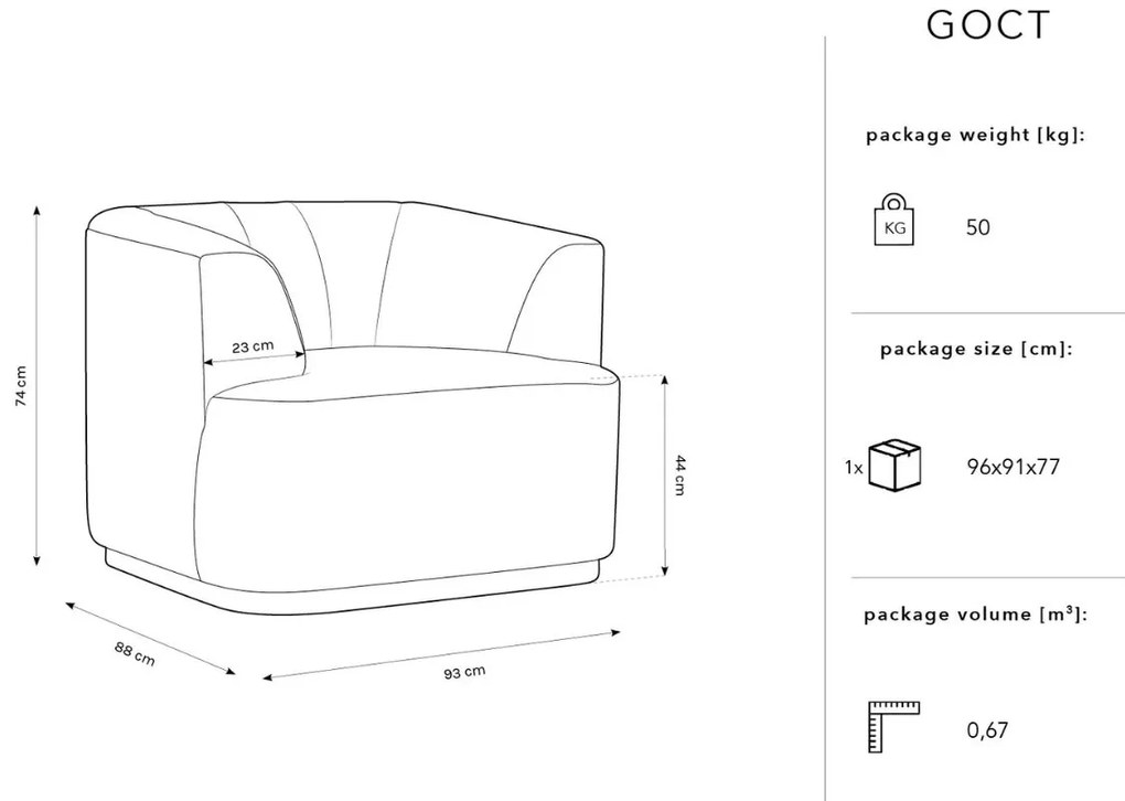 Modré látkové křeslo MICADONI Goct