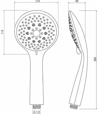 Deante Neo Lobo, 3-funkční ruční sprchová hlavice, chromová, NBY_051S