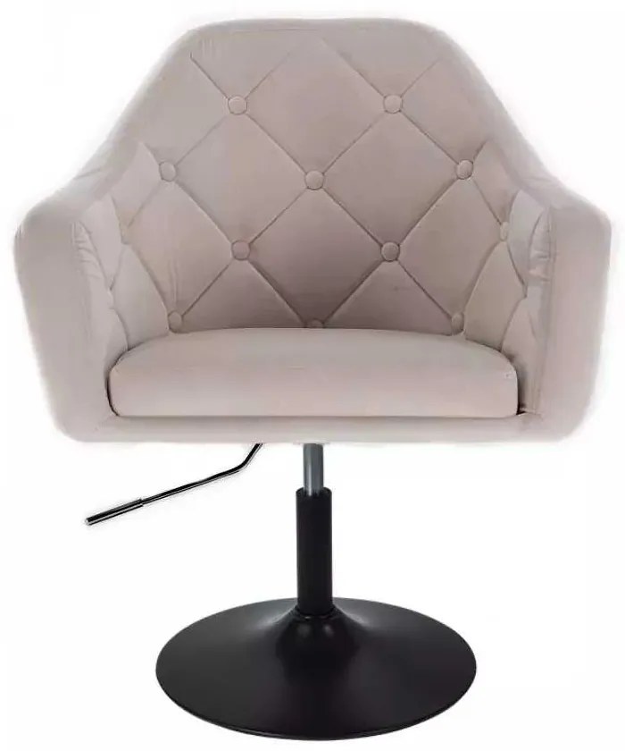 LuxuryForm DESIGN Otočné křeslo ANDORA VELUR na černém talíři - světle šedé