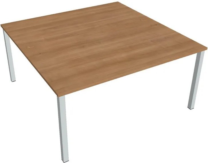 Kancelářský pracovní stůl Hobis USD 1600, deskaakát, bílá RAL 9016