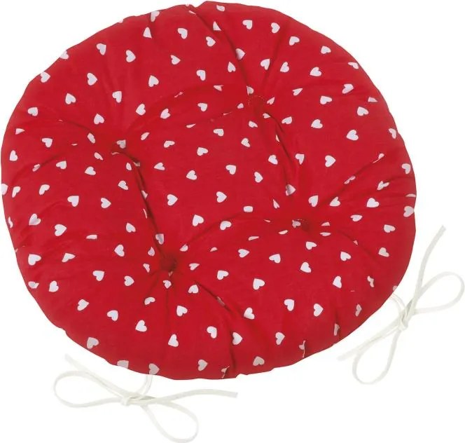 Bellatex Sedák Adéla prošívaný kulatý Červená,Bílá 40 cm, (průměr)