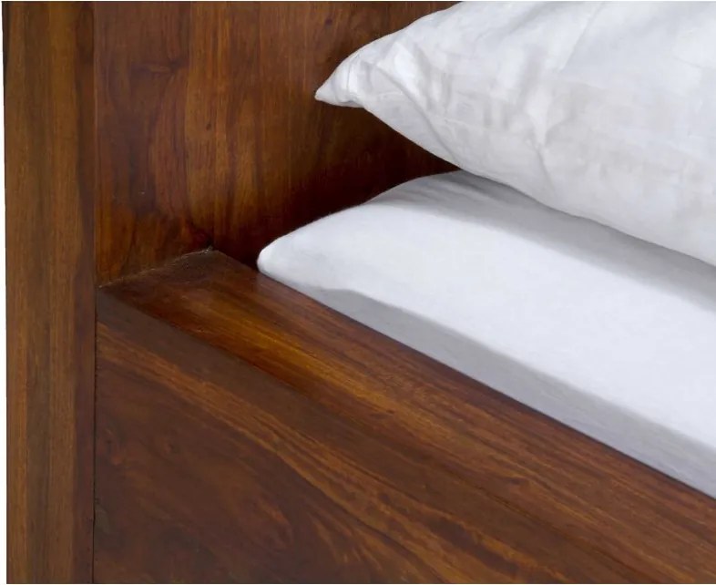 Masivní postel hnědé palisandrové dřevo Sheesham 180x200