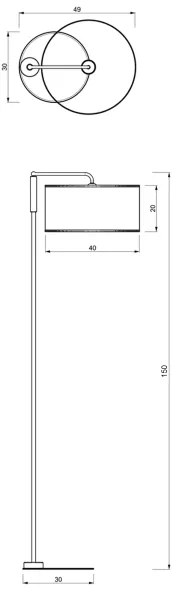 Stojací lampa ATLANTA 1xE27/60W/230V
