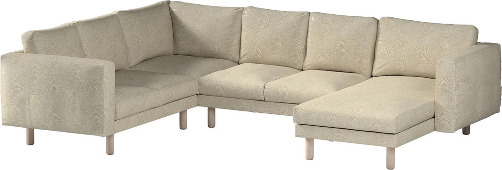 Potah na pohovku IKEA Norsborg rohová, 5-místná se šezlongem barva béžová látka lesklé, pletený vzor, vzorované