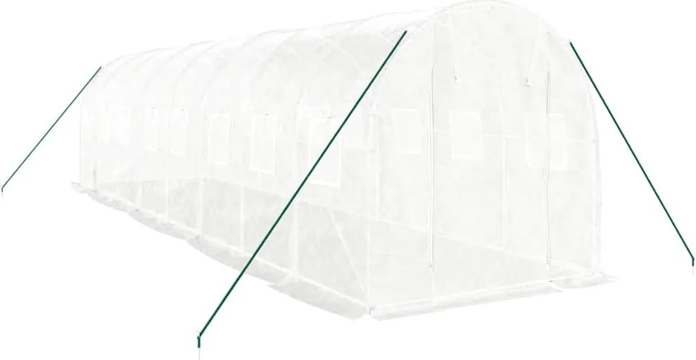 Skleník s ocelovým rámem bílý 16 m² 8 x 2 x 2 m 3188030