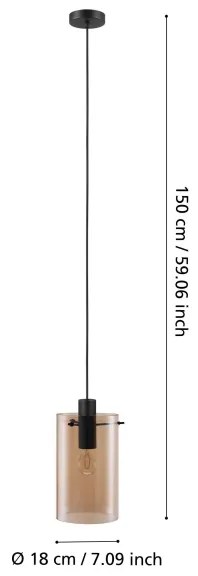 Eglo 39537 - Lustr na lanku POLVERARA 1xE27/40W/230V