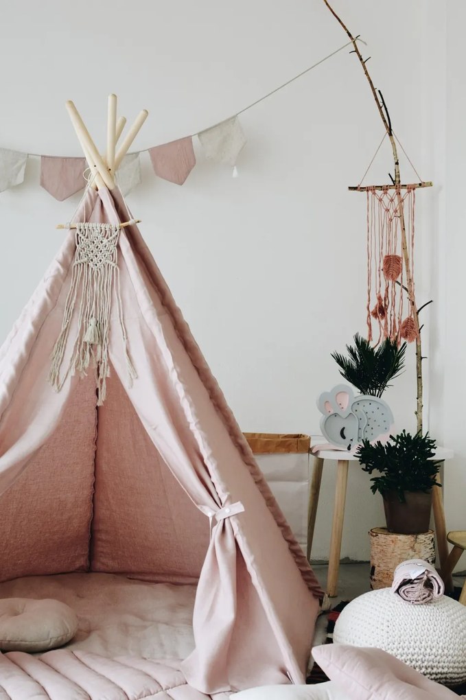 Vigvam design Teepee My Linen World, Rose - PĚTIÚHELNÍKOVÉ BEZ DOPLŇKŮ