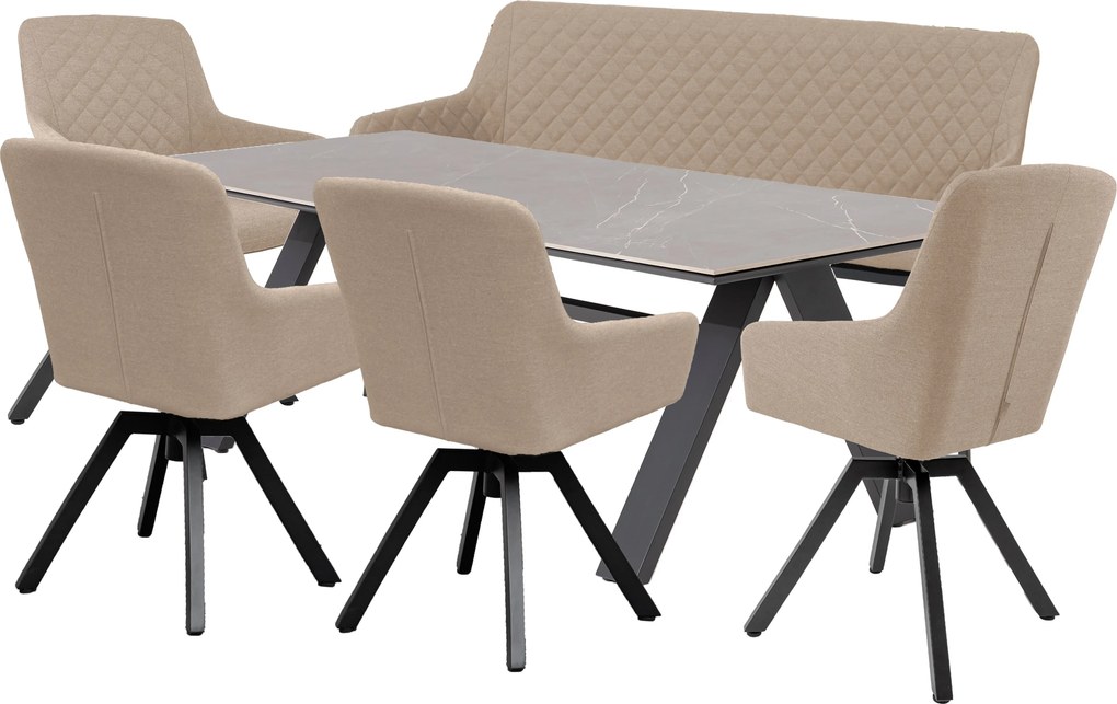 Doppler NOVA PARIS LIKA-TEX® zahradní sedací souprava 4+1+1 mocca
