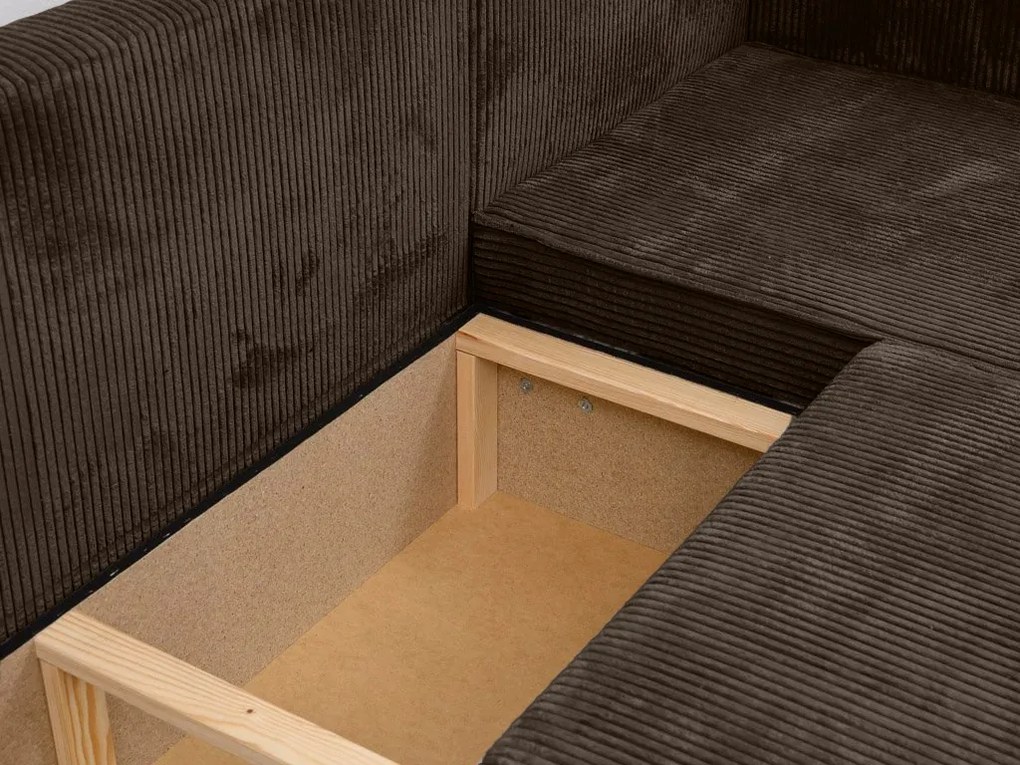 Tmavě hnědá sedací souprava do U SMART COSARO 295x140 cm