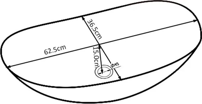 BPS-koupelny Keramické umyvadlo na desku HYD-LI-WH-LN-625 62x36 cm, bílé lesk
