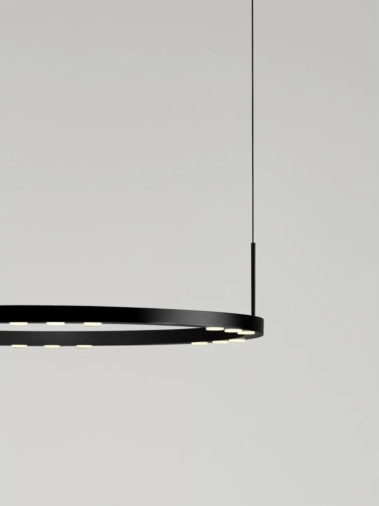 Matně černé hliníkové LED stmívatelné závěsné svítidlo ø 60 cm Lunette – Nova Luce