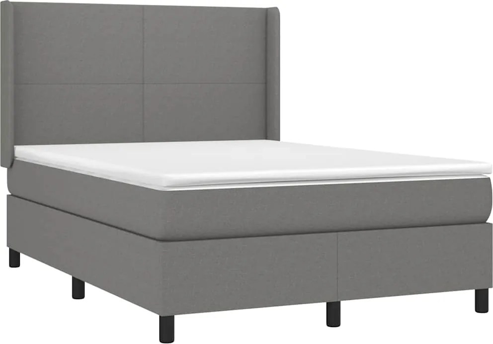Box spring postel s matrací tmavě šedá 140x200 cm textil 3131274