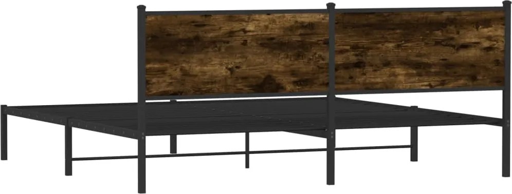 Kovový rám postele bez matrace kouřový dub 200 x 200 cm 3301350