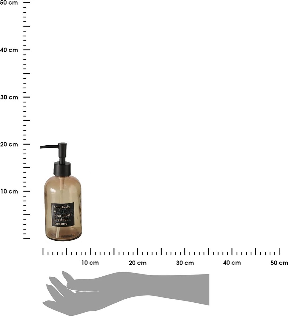 Dávkovač mýdla Thea, hnědá/s černými prvky, 420 ml